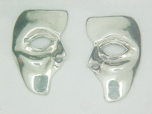 Phantom Half Mask 925 Silver Earrings - Gold Crown Jewelry