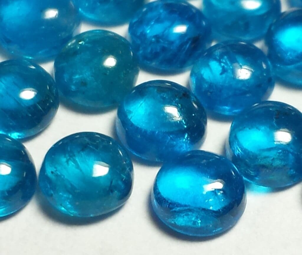 Apatite Blue Round Cabochon 4mm (4 Pieces Parcel) | Gold Crown Jewelry