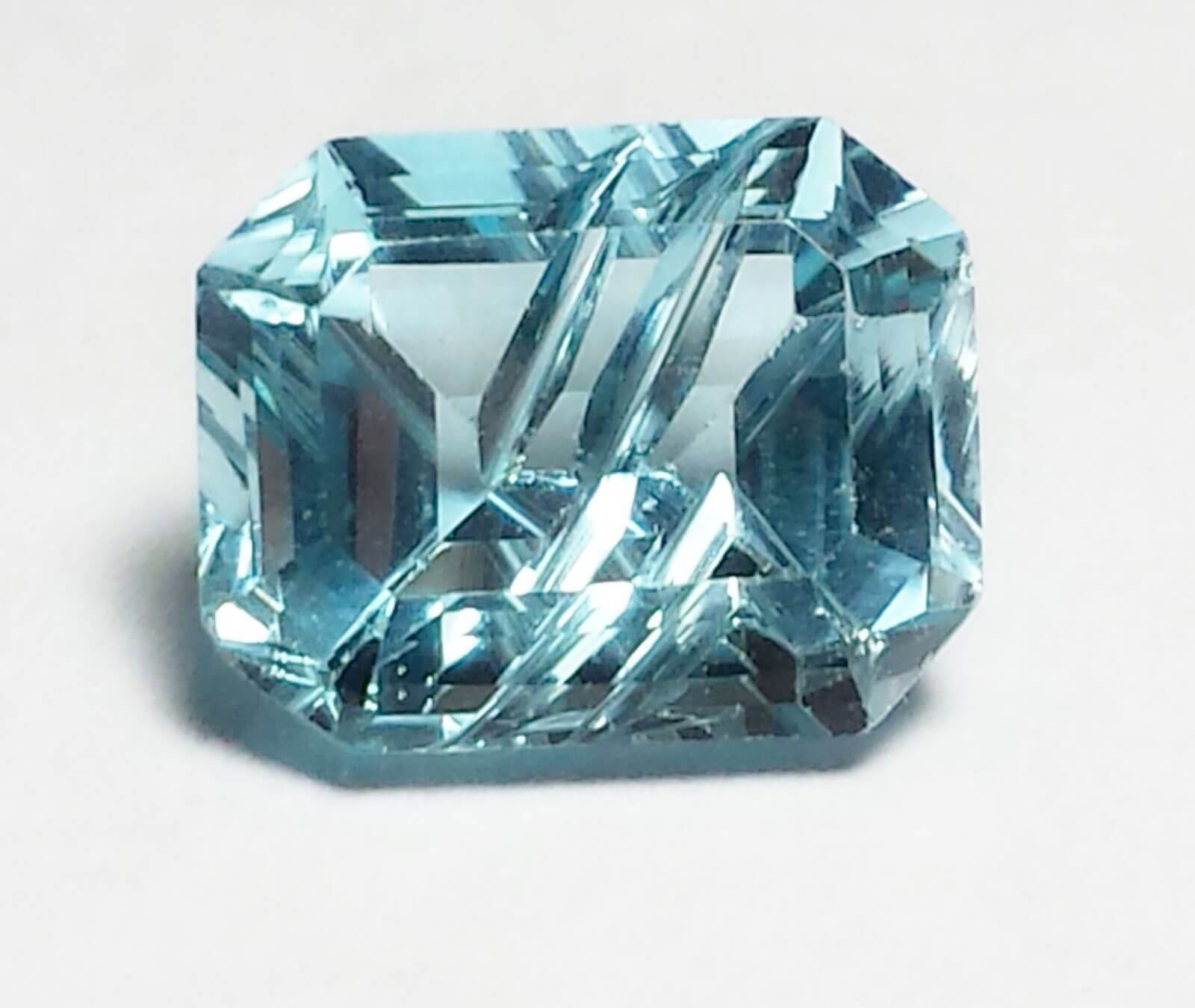 Topaz Blue Fancy Emerald Cut 10x8mm 3.68Crts - Gold Crown Jewelry