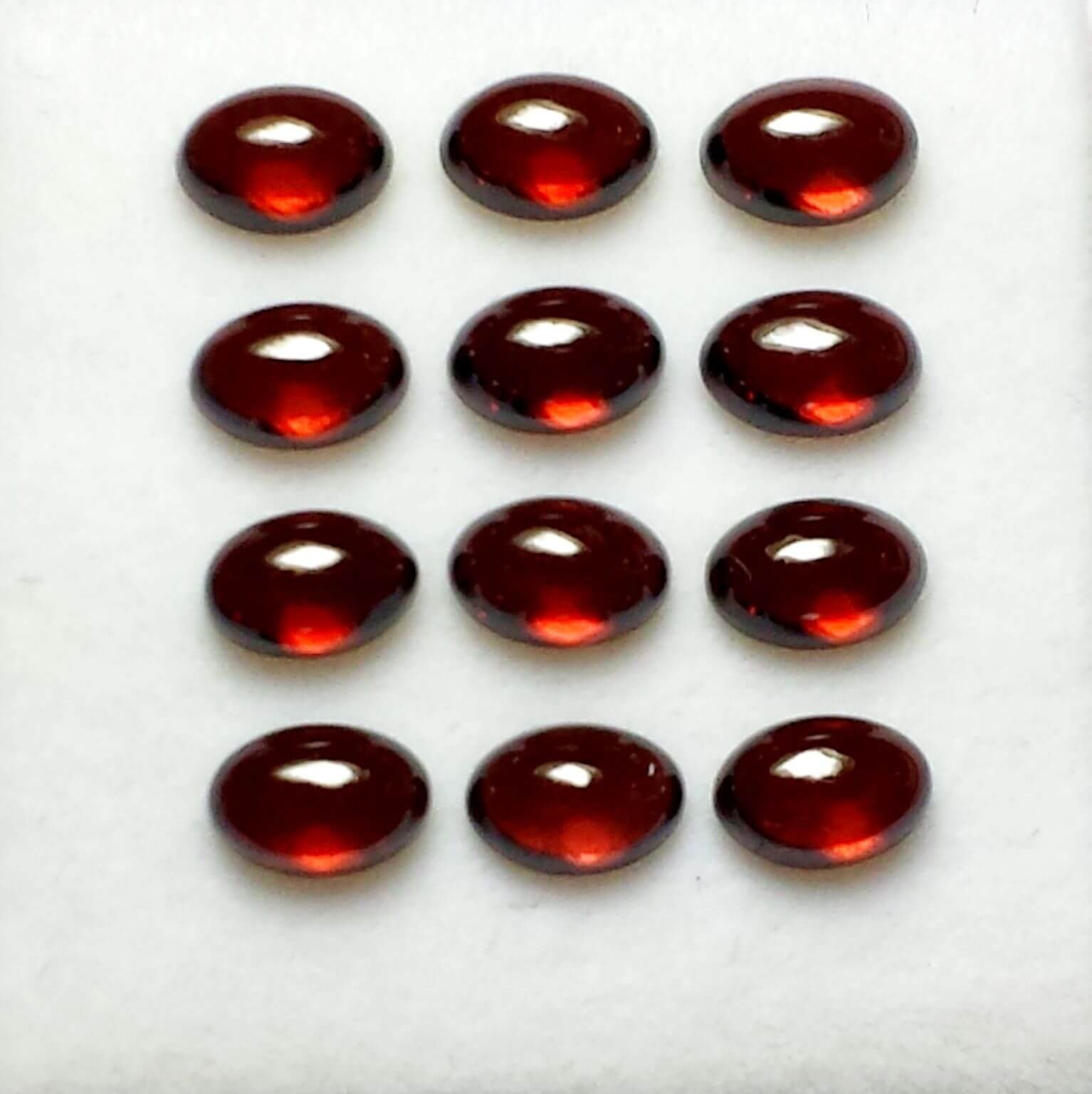 Garnet Cabochon Oval 6x4mm (12 Pcs) ~BUY 2 GET 1 FREE - Gold Crown Jewelry