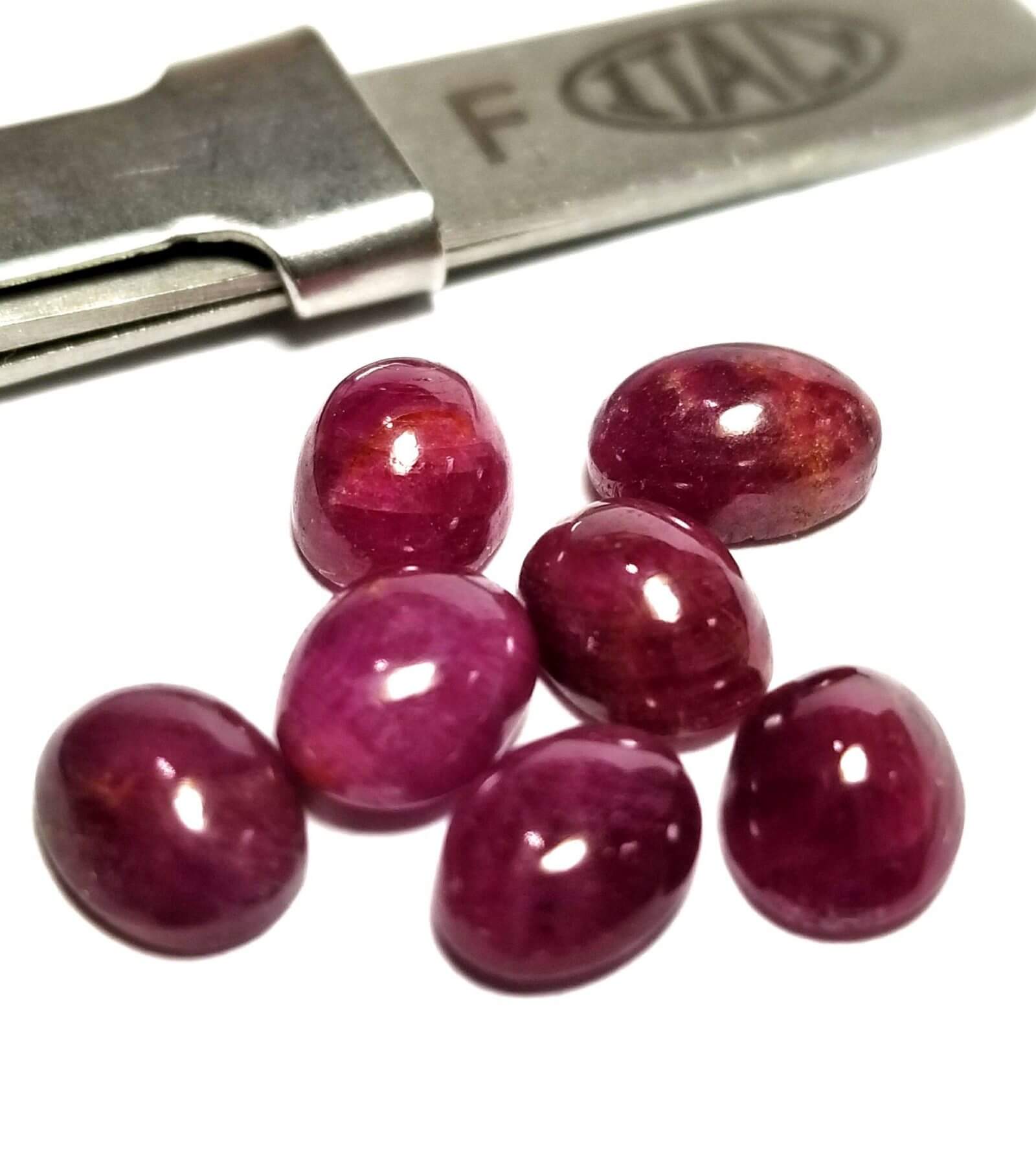 FACEBOOK GUESS THE WEIGHT WINNER...7 Ruby Cabochons - Gold Crown Jewelry