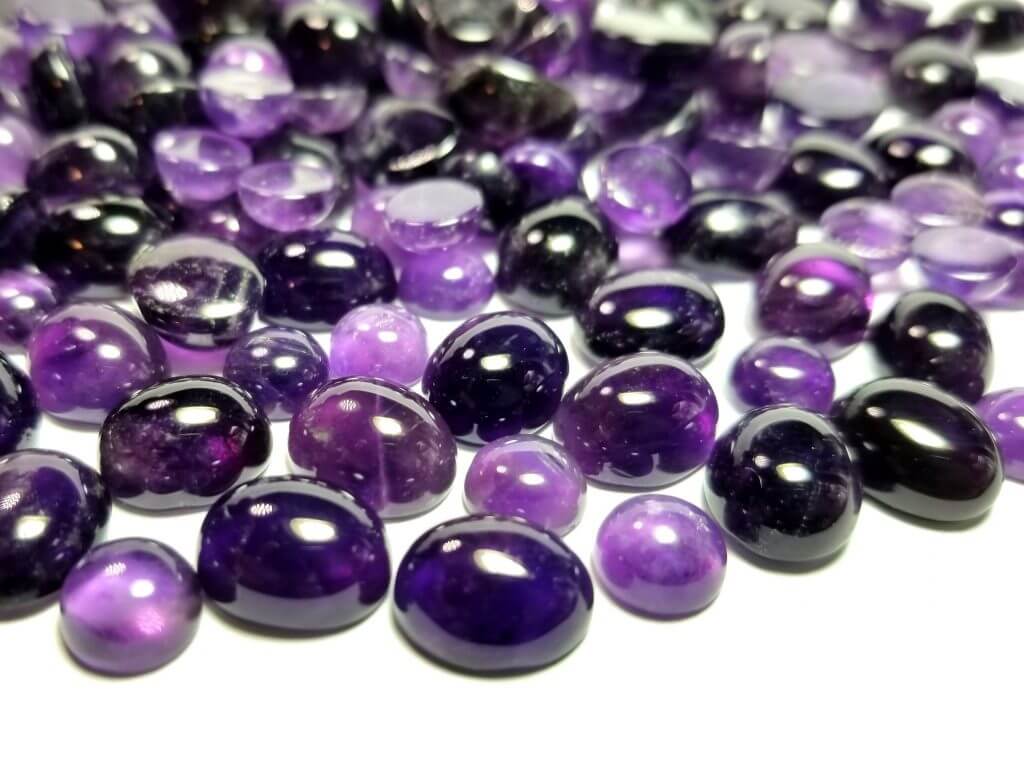 Amethyst Natural Cabochon 12x10mm Oval & 8mm Round (100 Ctw) ~ BUY 2 ...