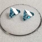(M2) Topaz Blue Fantasy Triangles 8.75x8mm 2.18ctw (2Pcs) - Gold Crown ...