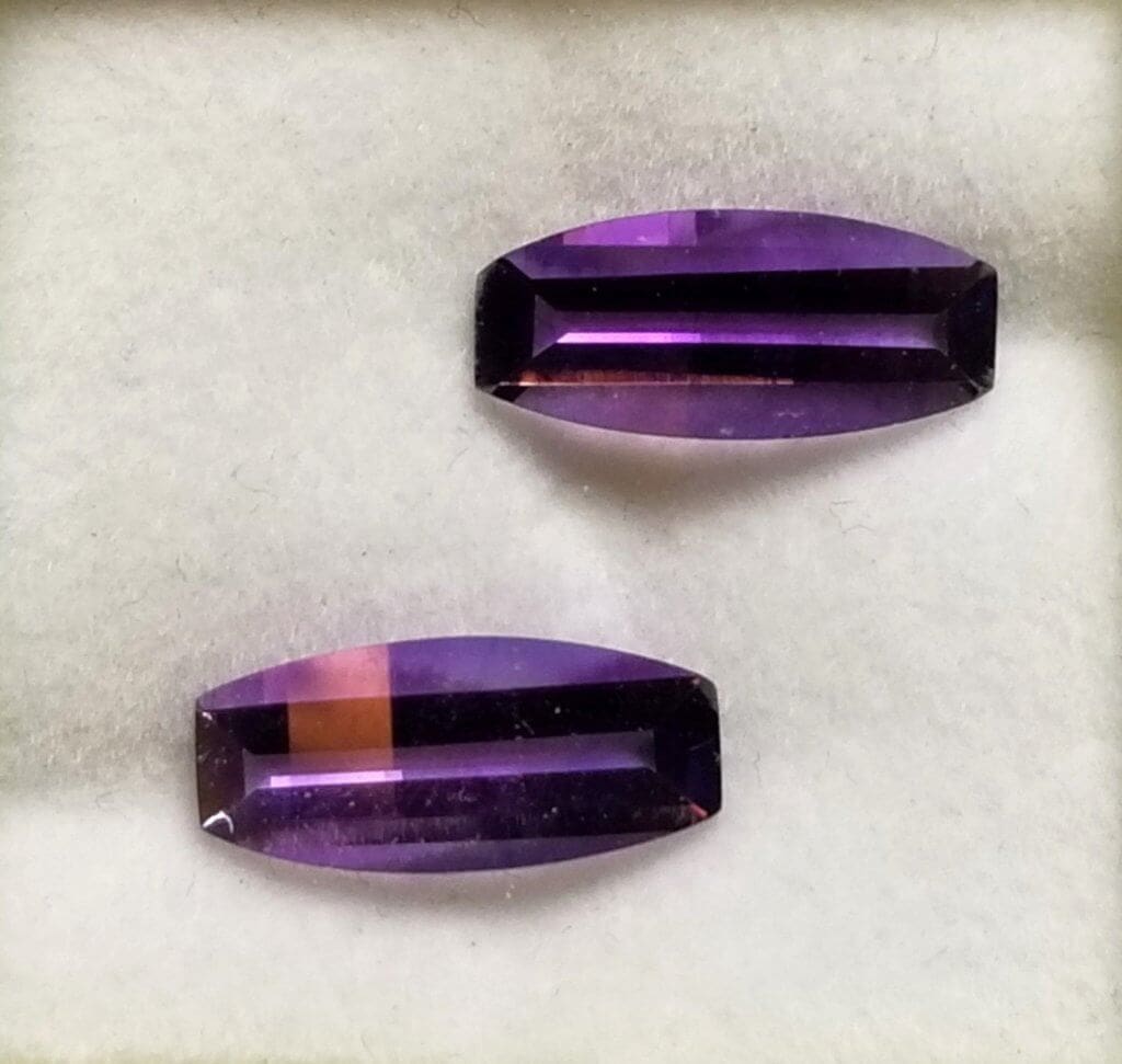 Amethyst Fantasy Lens Cut 14x6mm (2Pcs) - Gold Crown Jewelry